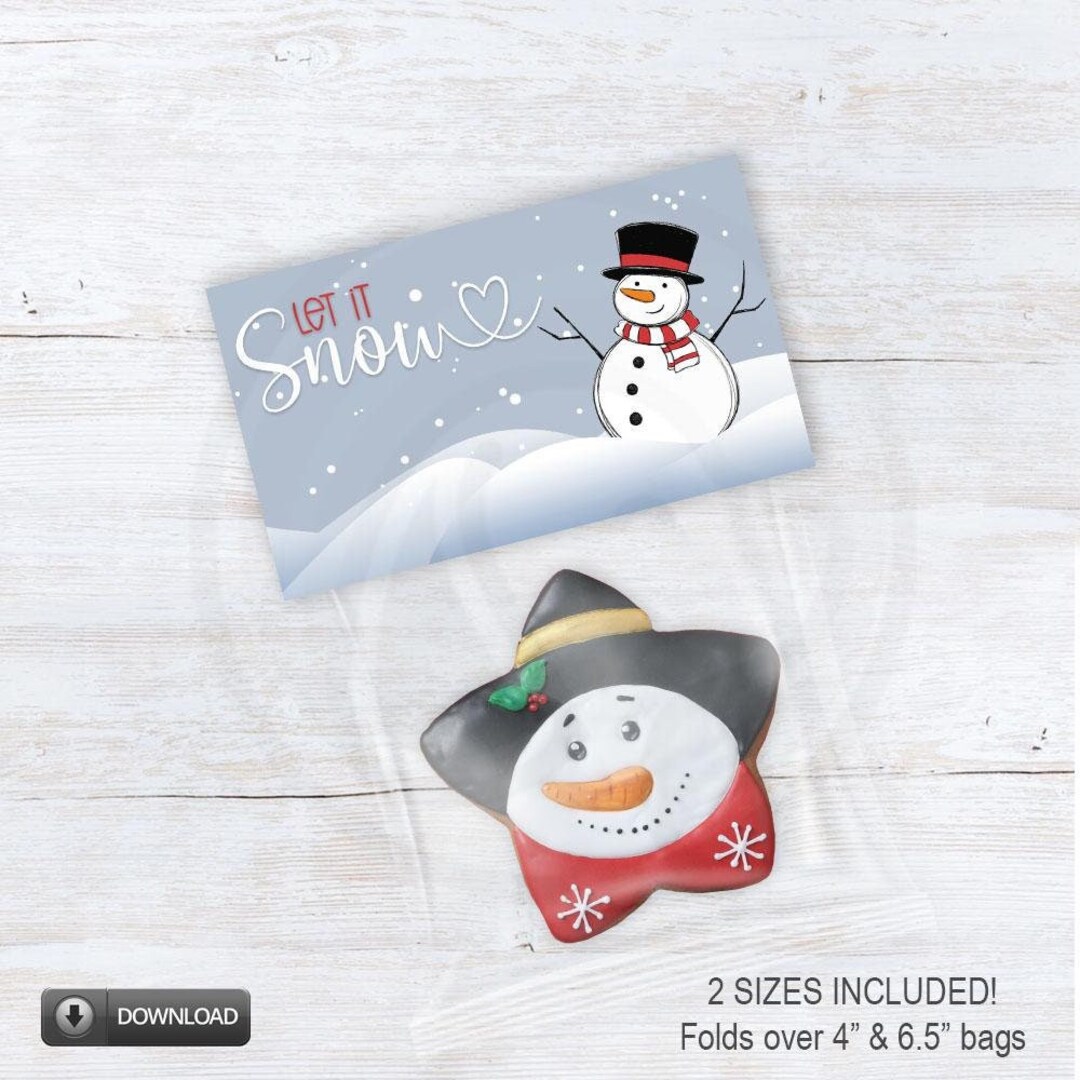 Snowman Let It Snow Bag Toppers for Christmas & Winter Holiday Party ...