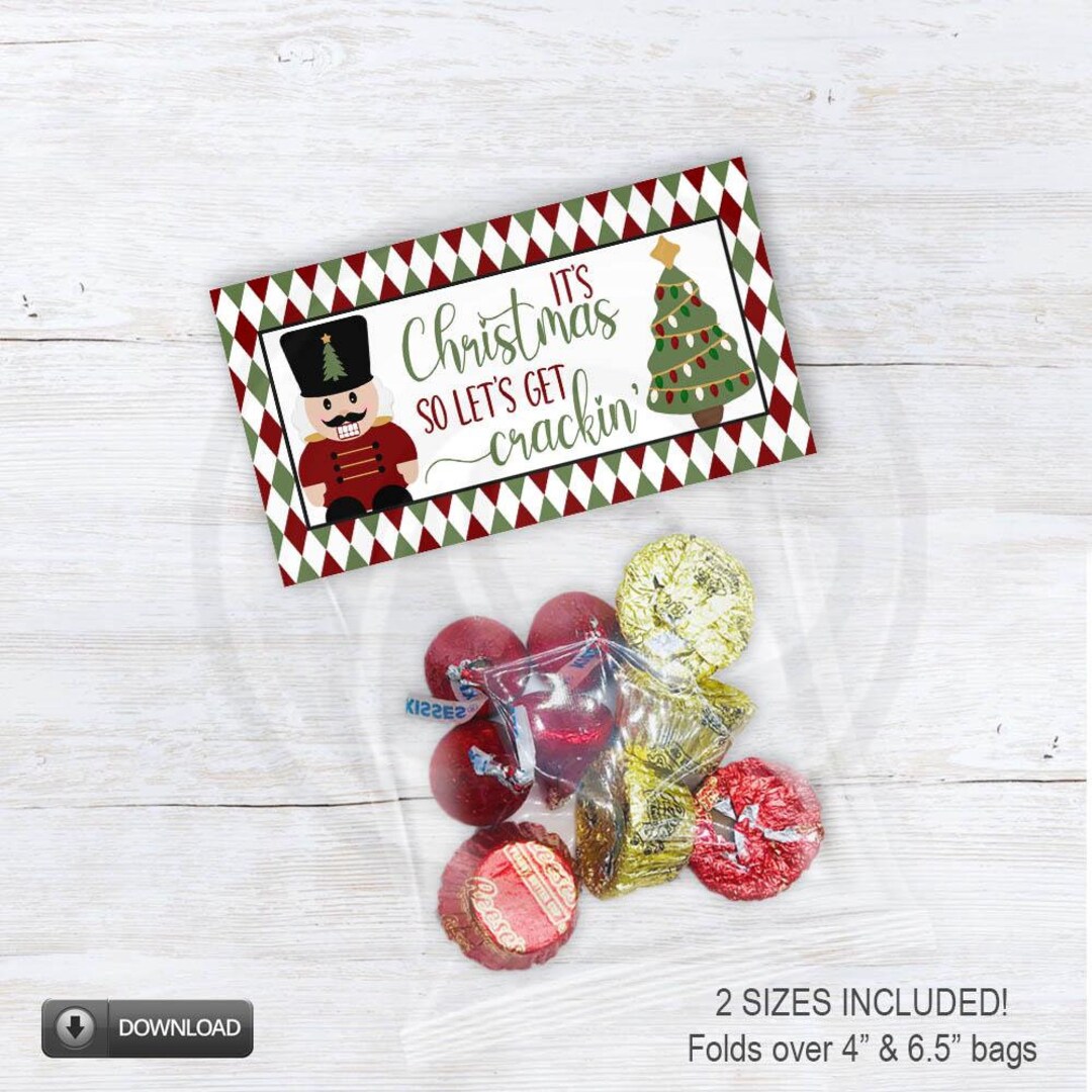 Christmas Nutcracker Treat Bag Toppers, Nutcracker Printable Cookie Bag ...