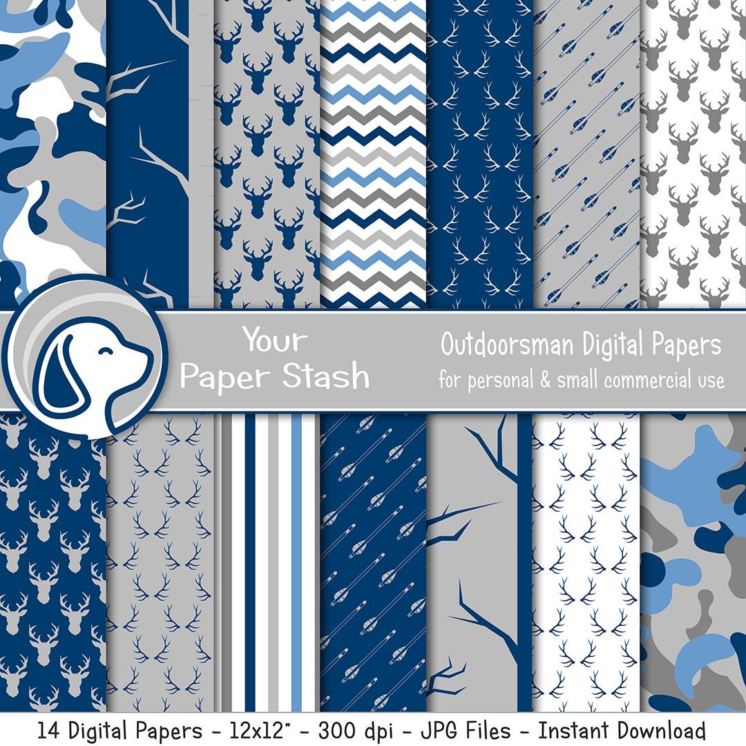 Hunting Digital Papers for Father's Day & Dad's Birthday Scrapbook ...