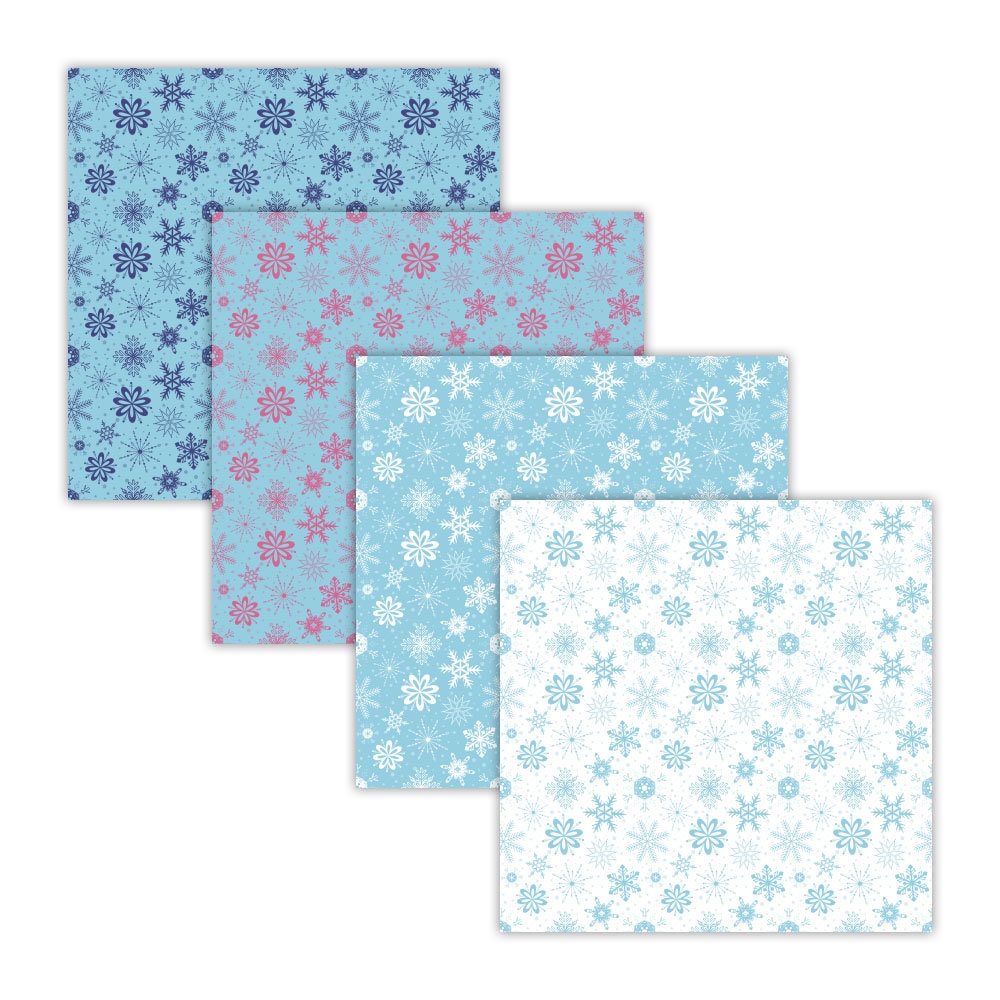 Pink Blue Snowflake Seamless Digital Scrapbook Paper - Etsy