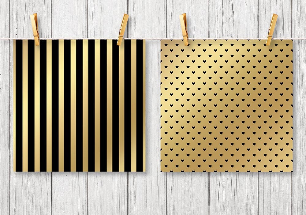 Black & Gold Digital Paper Pack for New Years Eve Scrapbook Pages ...