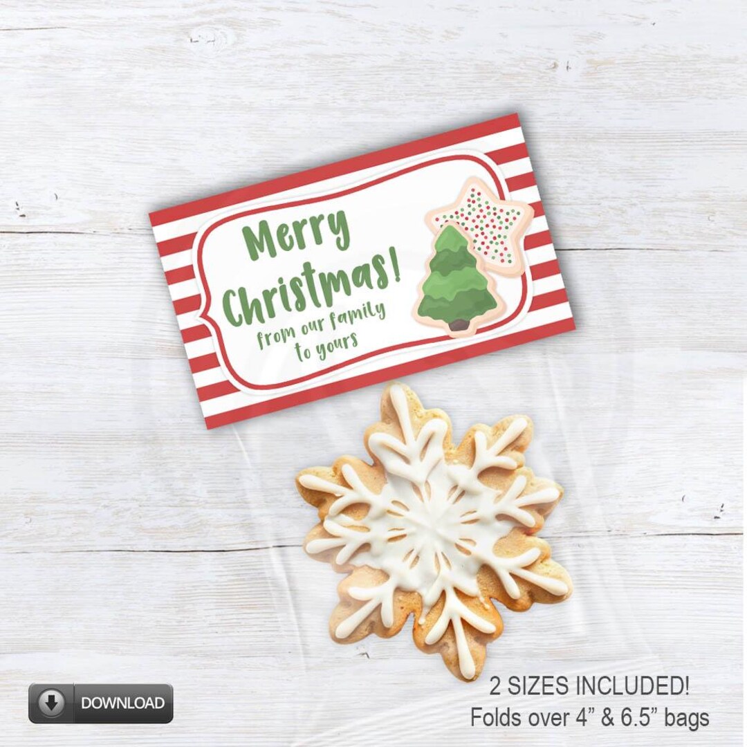 Printable Merry Christmas Treat Bag Toppers, Red and White Holiday ...