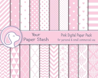 Pink and Blue Digital Paper Pack Commercial Use Instant - Etsy