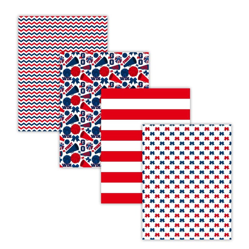 Printable Cheerleading Digital Paper Pack, Cheer Team Scrapbooking ...