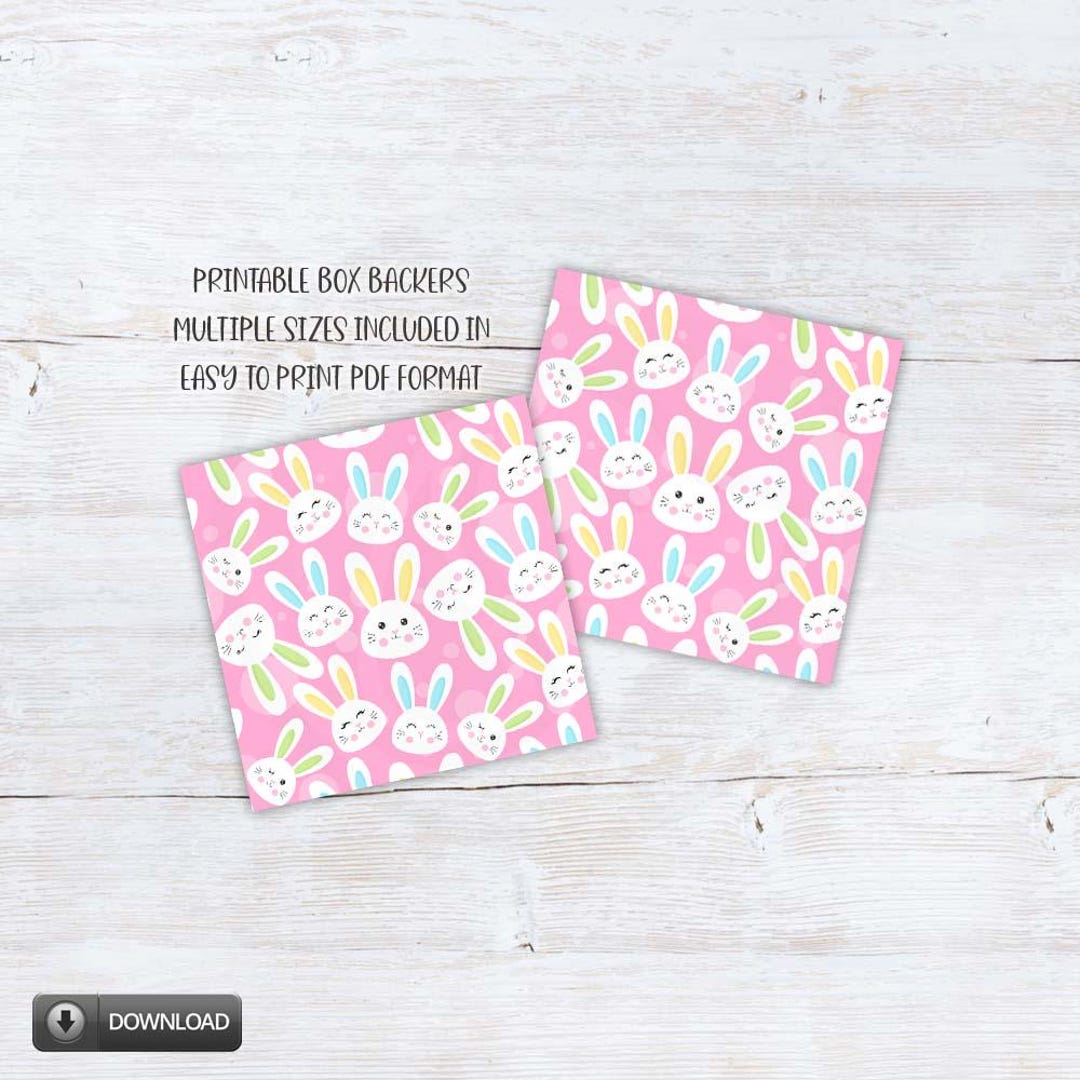 Pink Easter Bunny Cookie Card Box Backers Download, Cookie Tags for ...