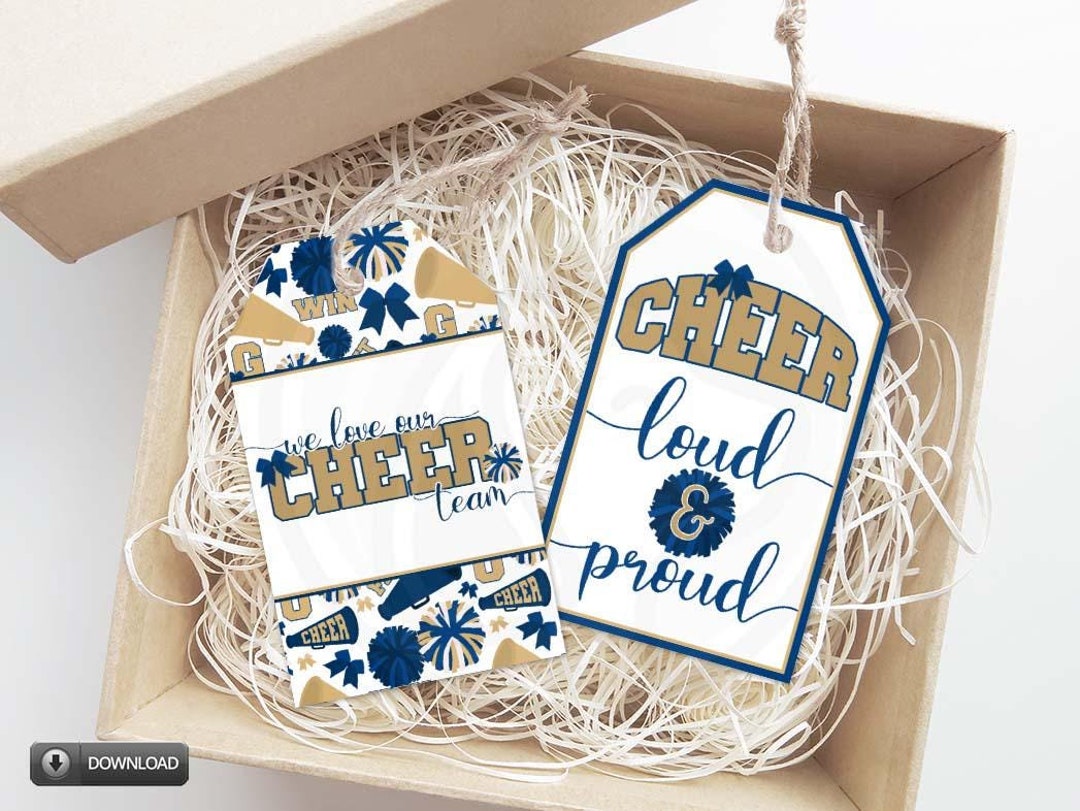 Printable Cheerleader Gift Tags, Cheer Squad Team Coach Cookie and Gift ...
