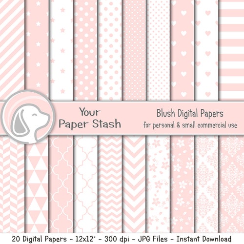Pink Blush Digital Paper Pack for Valentine's Day Baby - Etsy