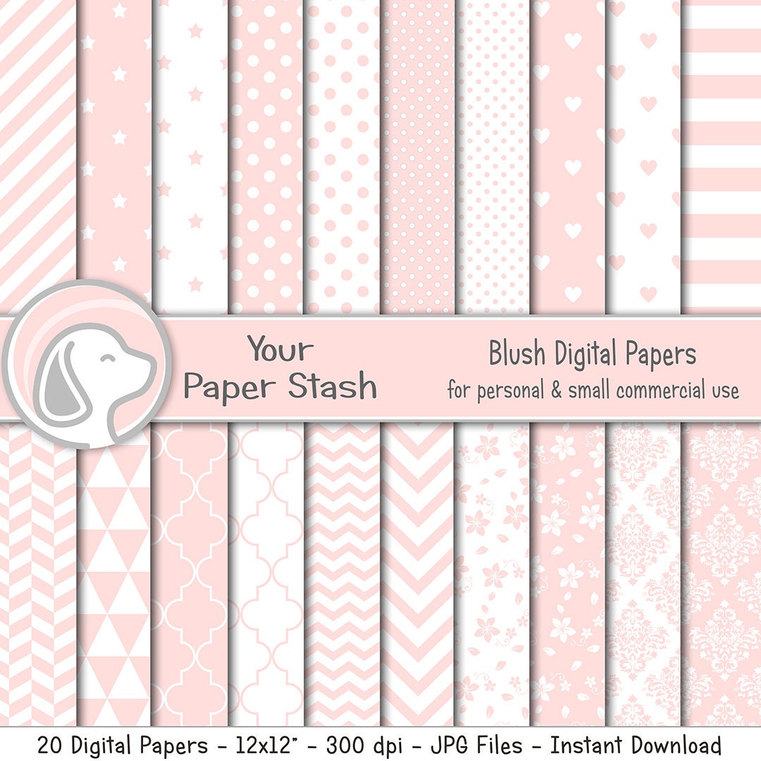 Pink Blush Digital Paper Pack for Valentine's Day Baby - Etsy