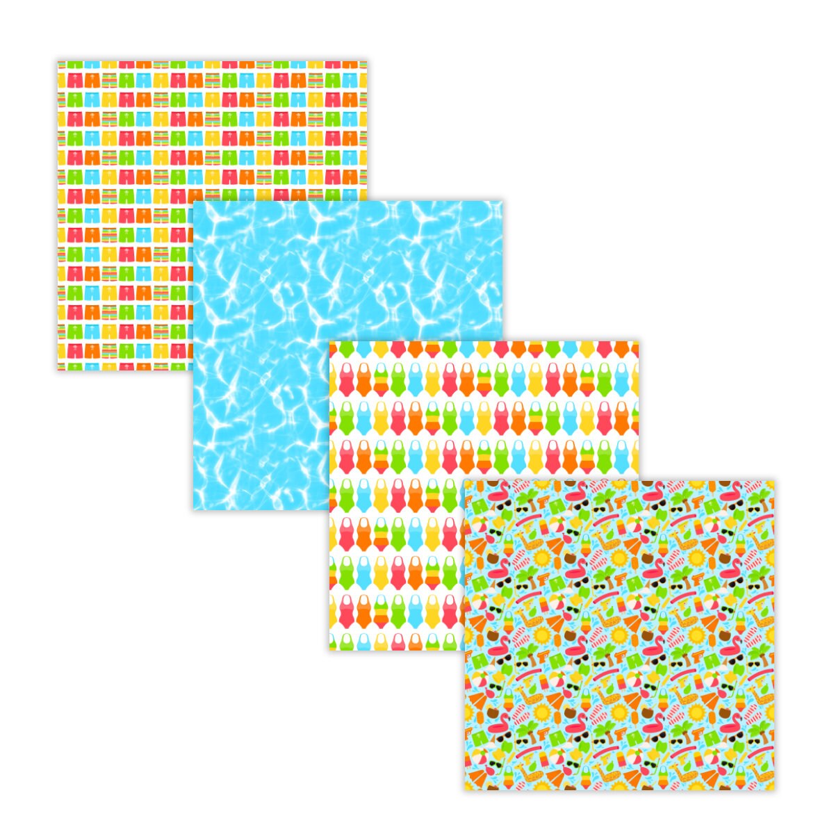 Summer Fun Digital Paper Pack Summer Pool Party Scrapbook | Etsy