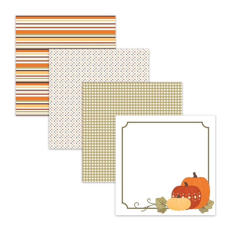 Fall Halloween Digital Paper Pack 12x12, Pumpkin Scarecrow Scrapbook ...