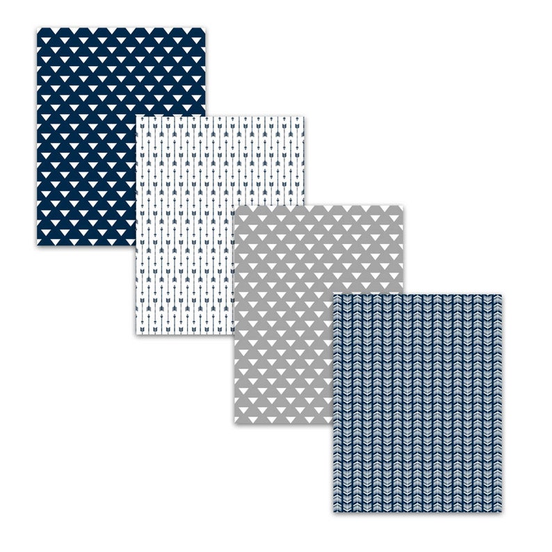 8.5x11" Navy Blue and Gray Arrow Digital Paper Pack, Masculine Digital ...