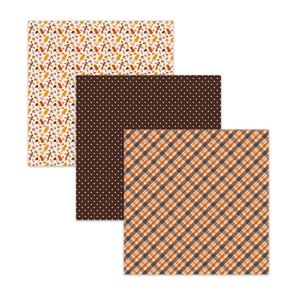 Fall Digital Paper Pack, Autumn Leaves Thanksgiving Halloween Scrapbook ...