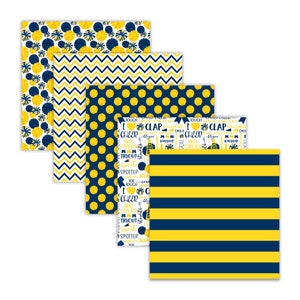 Blue Yellow Cheerleading Digital Paper Pack, Cheer Team Scrapbooking ...
