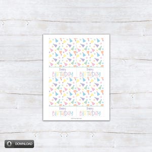 Printable Birthday Hat Cookie Cards, Happy Birthday Mini and Large ...