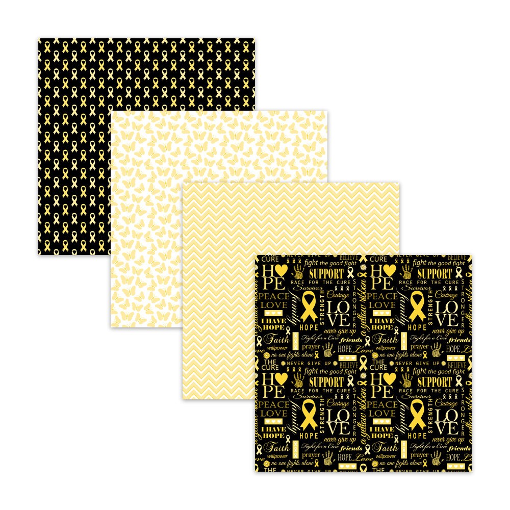 Yellow Childrens Cancer Awareness Digital Papers Backgrounds | Etsy