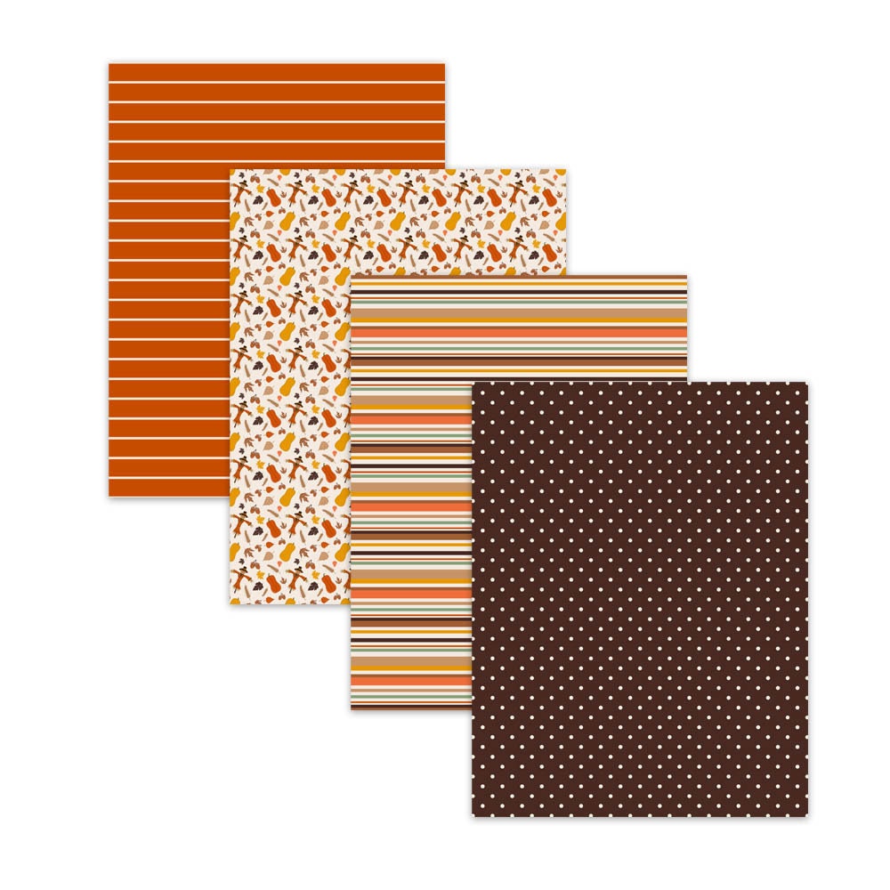 Thanksgiving Digital Scrapbook Paper Autumn Pumpkin Spice | Etsy