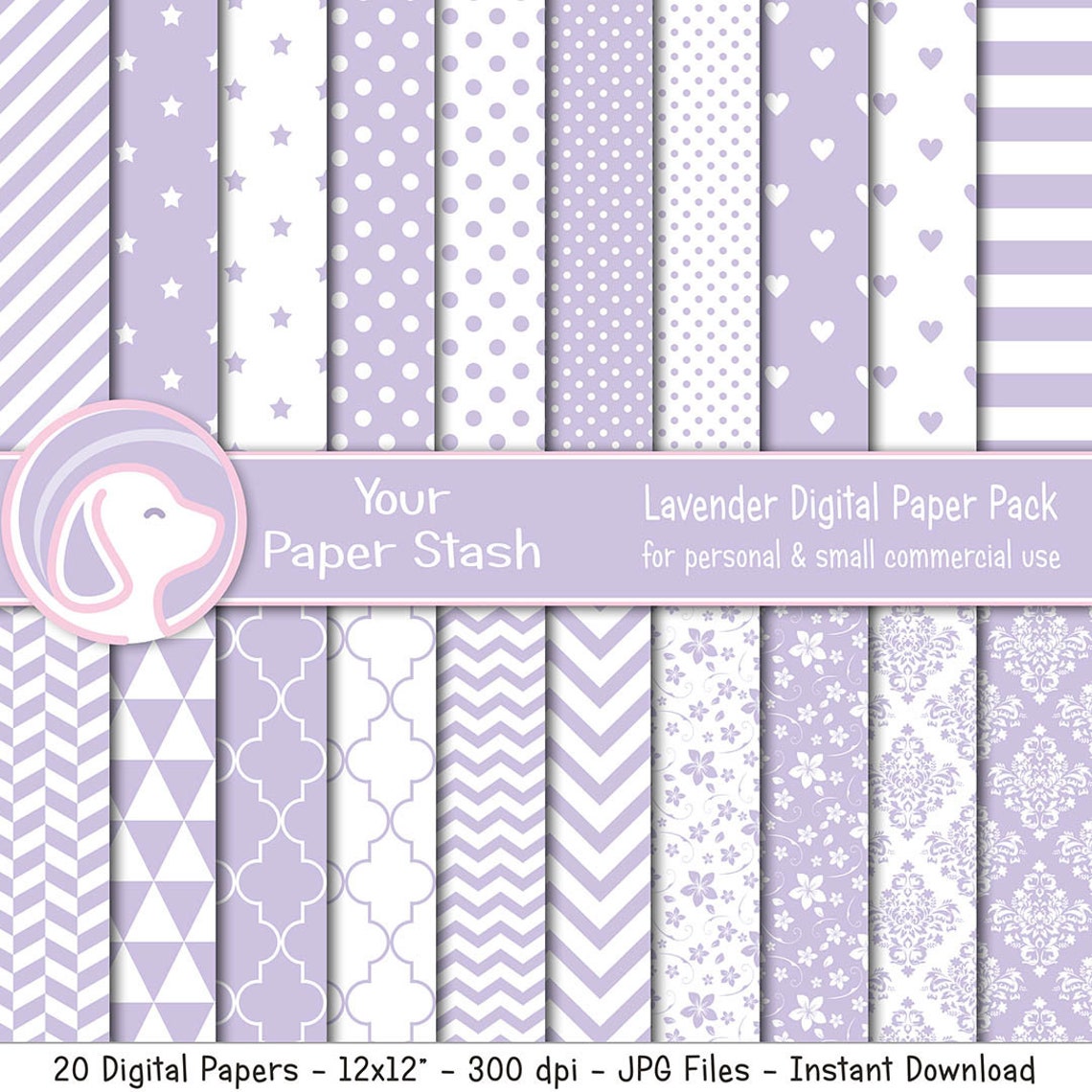 Lavender Digital Scrapbook Papers for Spring and Easter - Etsy