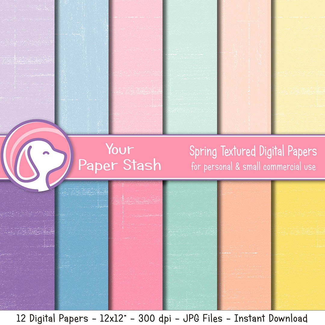 Spring Pastel Textured Digital Papers & Backgrounds for Easter Baby ...