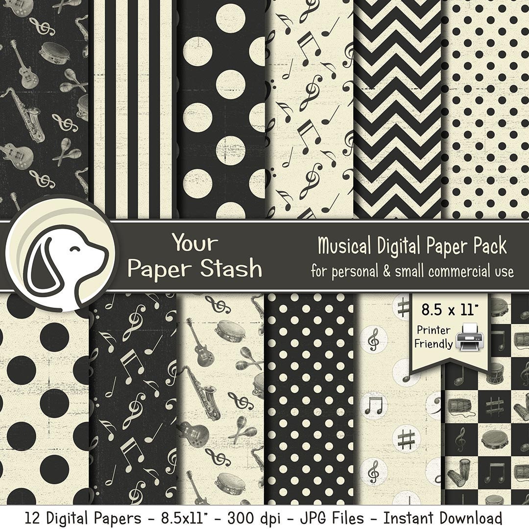 Music Themed Digital Papers for High Choirs Music Class and High School ...