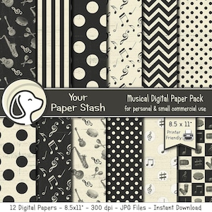 Music Themed Digital Papers for High Choirs Music Class and High School ...