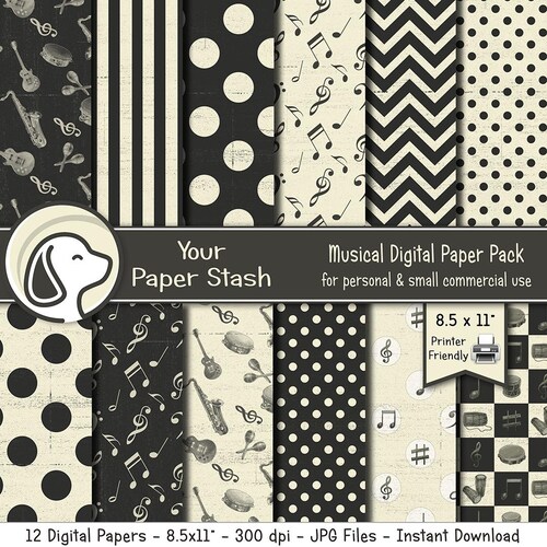 Music Themed Digital Papers for High Choirs Music Class and - Etsy