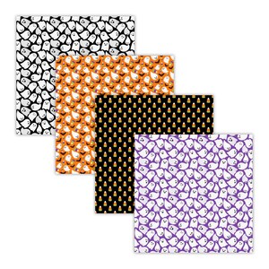 Halloween Digital Scrapbook Papers, Ghost and Candy Corn Digital ...