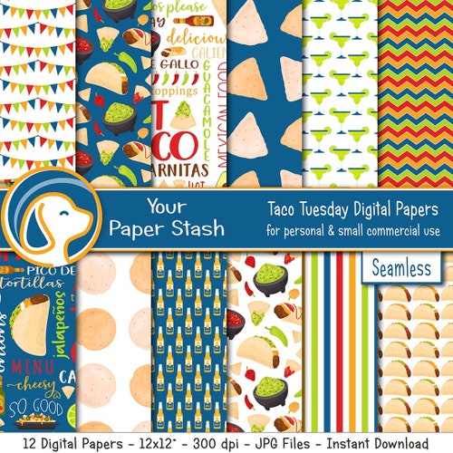 Cinco De Mayo Digital Paper Fiesta Scrapbook Papers Mexican - Etsy
