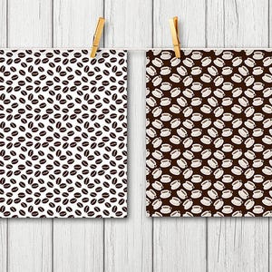 Coffee Shop Digital Paper Pack With Coffee Beans Mocha Latte Espresso ...