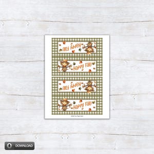 Printable Happy Fall Scarecrow Bag Toppers, Thanksgiving and Autumn ...