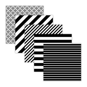 Black White Digital Scrapbook Paper Backgrounds With Stripes Chevrons ...