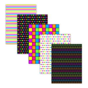 Neon Printable Digital Paper Pack, Neon Lime Fucshia Yellow Stripe ...