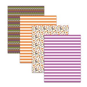 8.5 X 11" Printable Halloween Candy Digital Scrapbook Pages Stationery ...