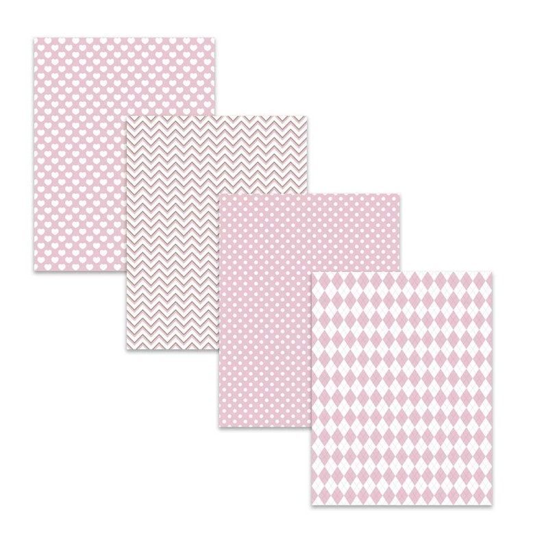 Pink Baby Girl Digital Scrapbook Papers for Baby Showers Gender Reveal ...