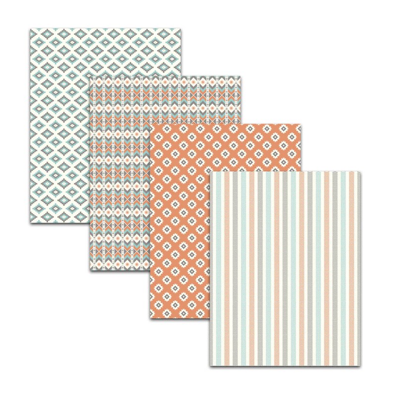 8.5x11 Tribal & Arrow Themed Digital Scrapbook Papers | Etsy