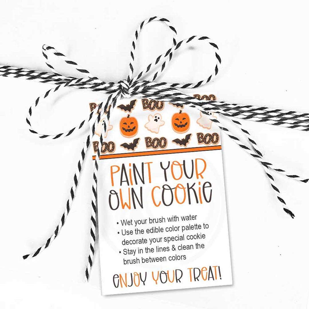 Halloween Paint Your Own Cookie Tags, Printable Halloween Cookie Kit ...