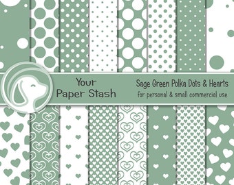 Sage Scrapbook Paper | Etsy