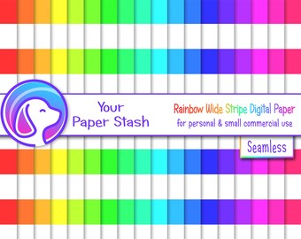 Rainbow Scrapbook Paper Rainbow Colors Digital Papers - Etsy
