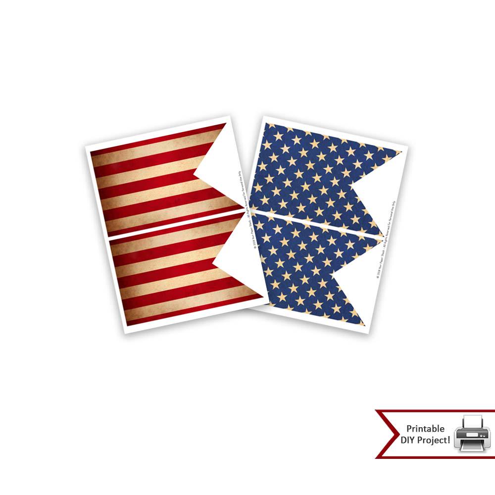 USA Patriotic Banner, Printable 4th of July Stars and Stripes Banner ...