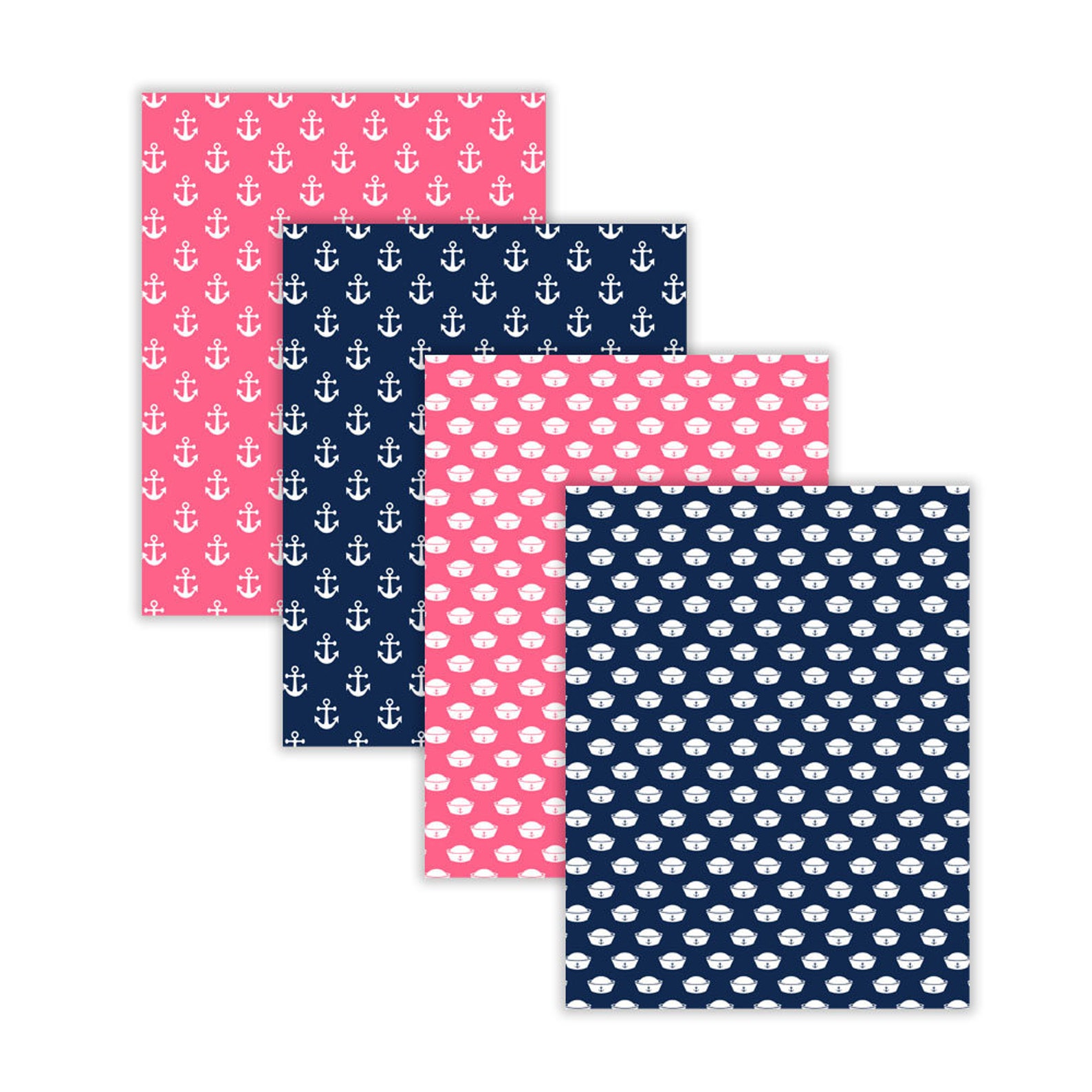 Nautical Digital Paper, Baby Shower Backgrounds, 85x11 Pink Blue ...