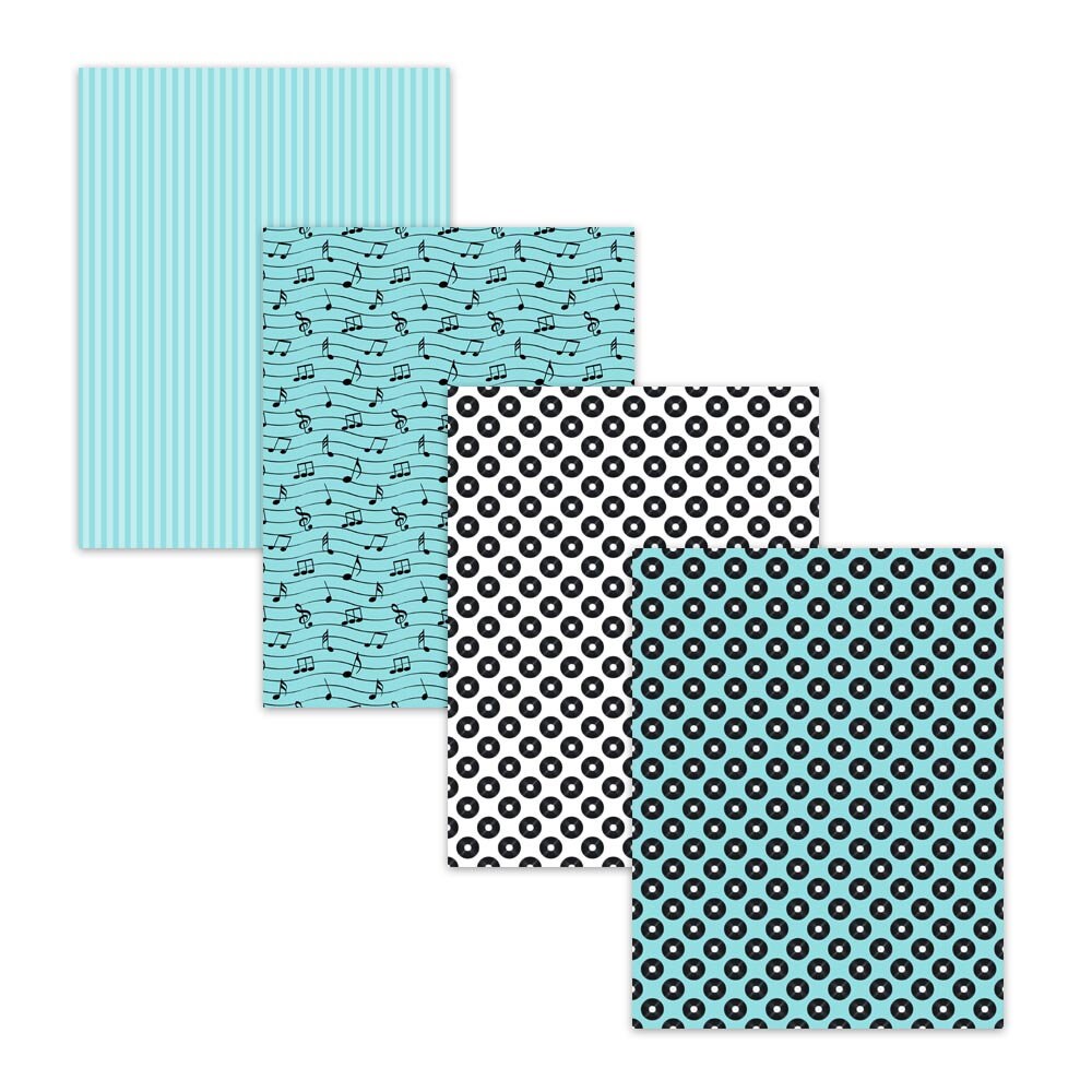 Retro Sock Hop Digital Paper 8.5x11, 1950s Diner Scrapbook Backgrounds ...