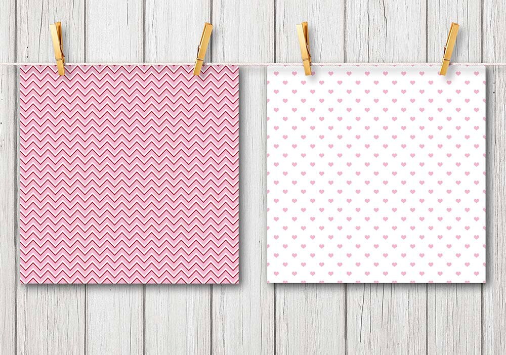 Red & Pink Valentine's Day Heart Digital Paper For Wedding | Etsy