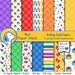 Printable Rainbow Birthday Digital Papers for Creating Banners Party ...
