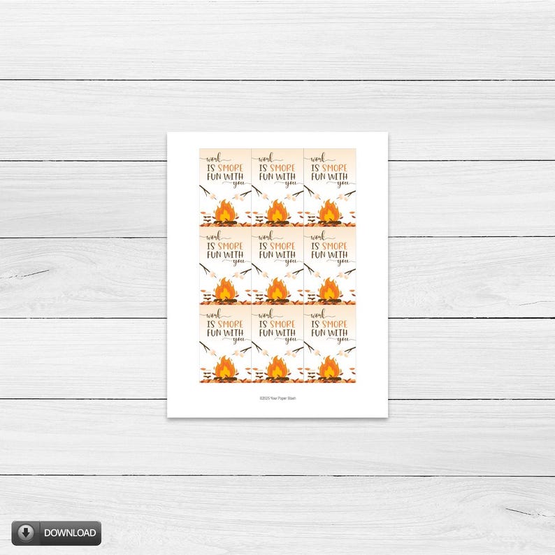 Printable Smore Gift Tags, Fun Treat Bag Topper (PDF) - Etsy