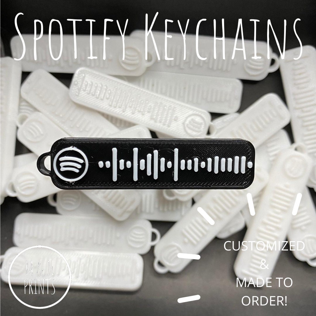 Custom Spotify Code Keychain FREE SHIPPING, Extremelely Durable Spotify ...