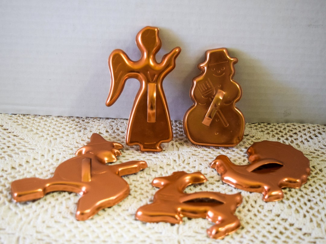 Set of Five Vintage Copper Seasonal Cookie Cutters With - Etsy