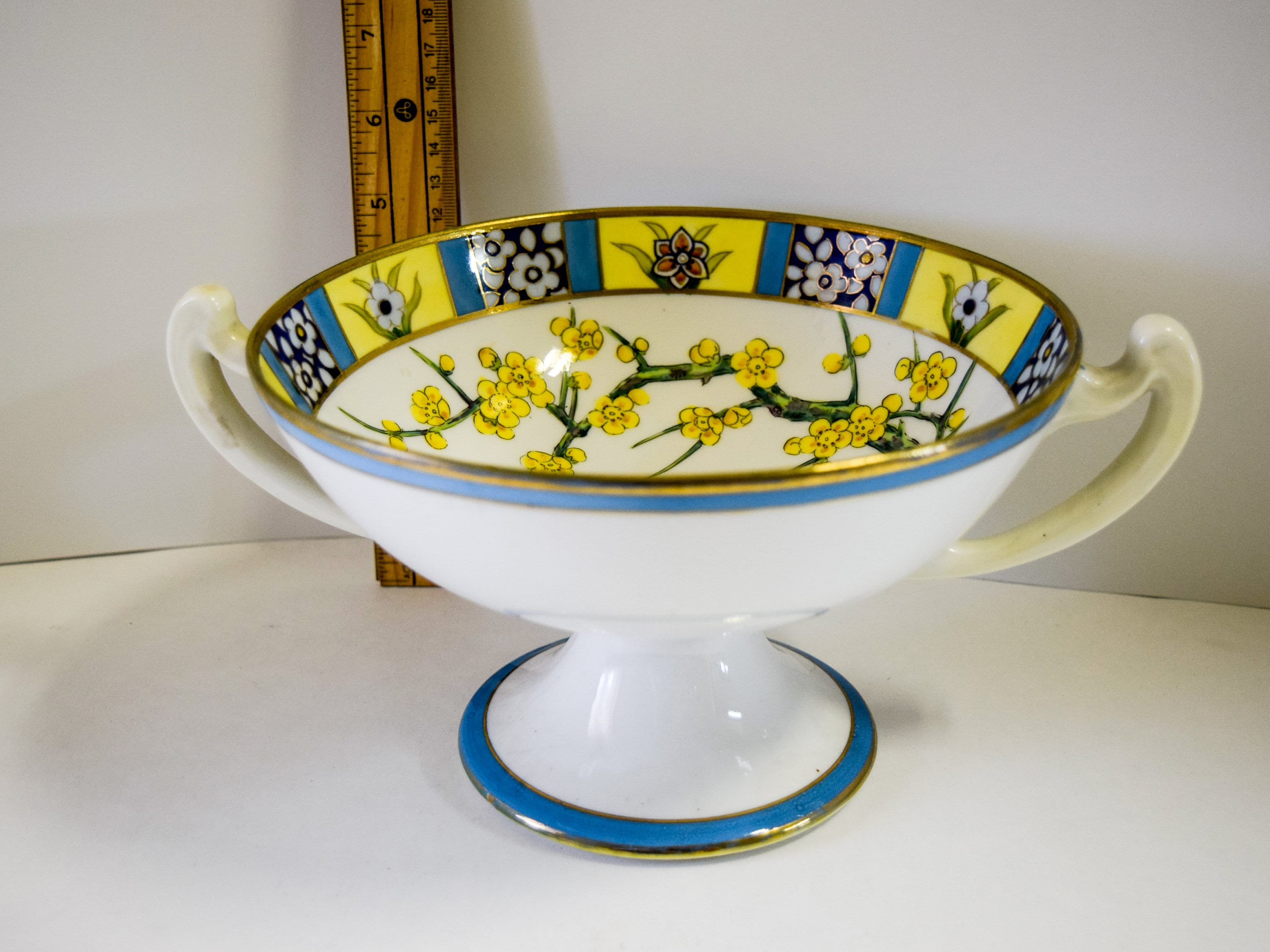 1911-1921 Morimura Nippon Hand Painted Porcelain Pedestal Centerpiece ...
