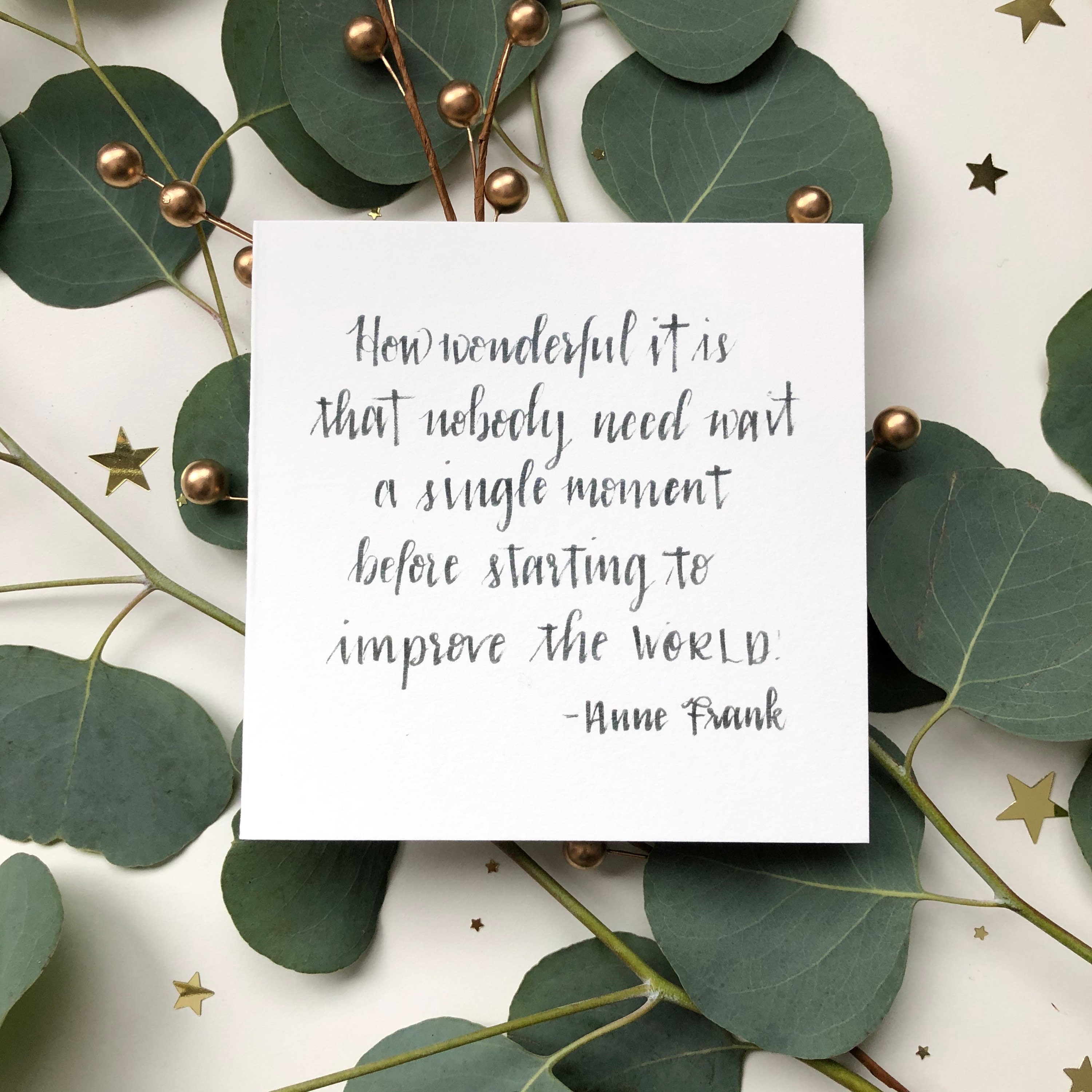 Anne Frank Quote Greeting Card, How Wonderful It is Card, Encouragement ...