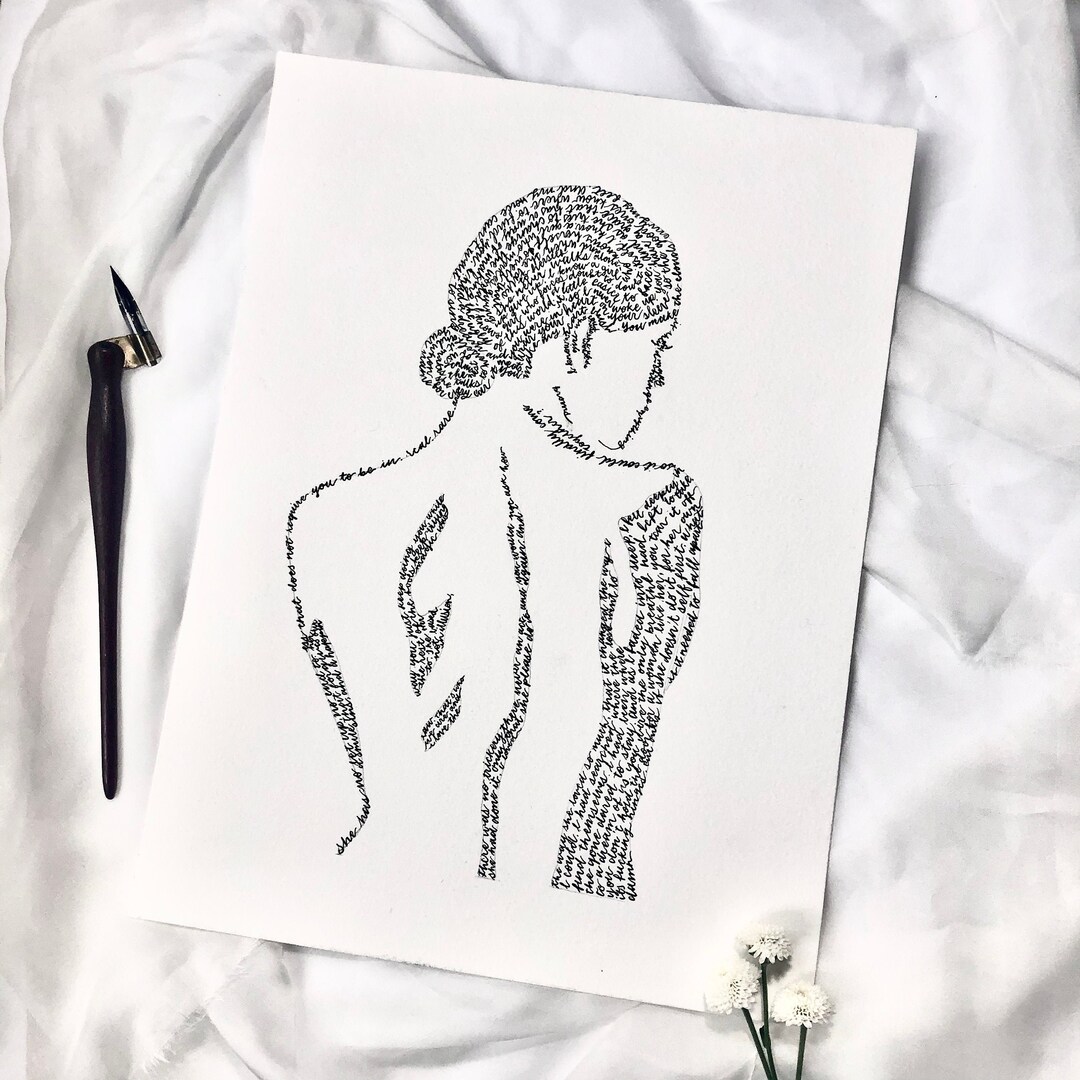 Calligraphy Silhouette of a Woman, Calligraphy Print, Female Silhouette ...