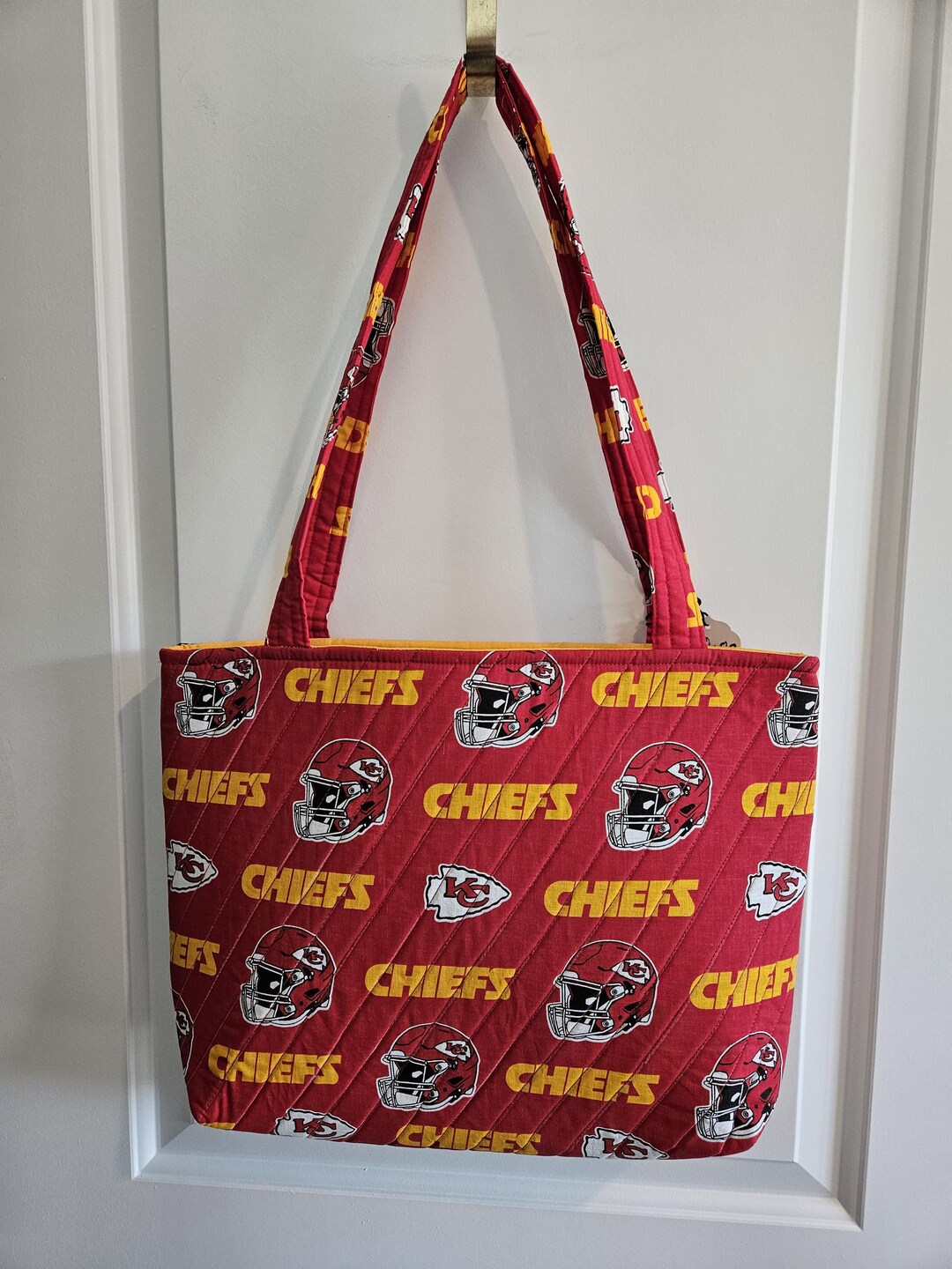 A Kansas City Chiefs Quilted Tote Bag,everyday Carry, Essential,travel ...