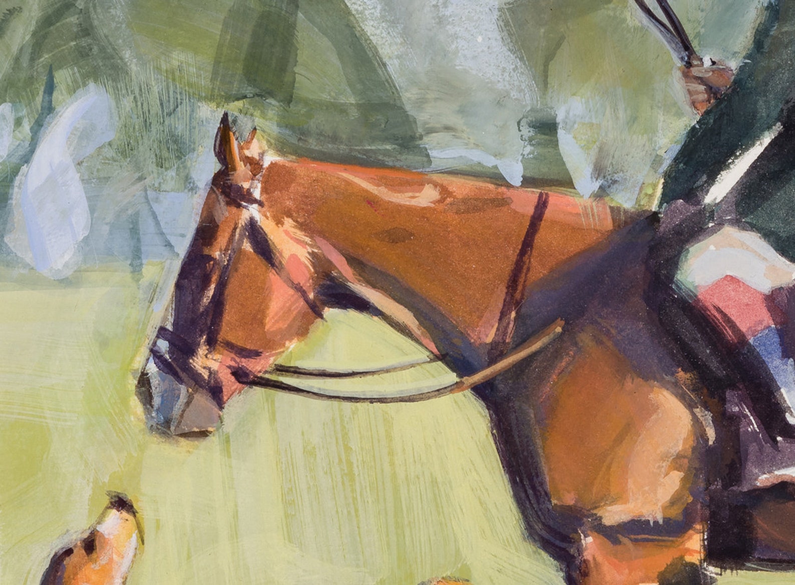 Original Gouache Painting 11 X 9 unframed Equine Equestrian Horse Art ...